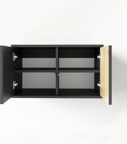 Eka Botník JOEY s věšákem 70 cm, Černá/Dub Artisan