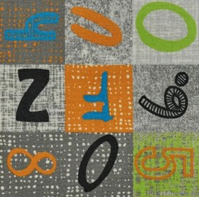 JUTEX DĚTSKÝ METRÁŽOVÝ KOBEREC ALPHABET 150 BARVA: Šedá, ŠÍŘKA: 4 m