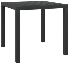 Zahradní stůl černý 80 x 80 x 74 cm hliník a WPC - Default Title