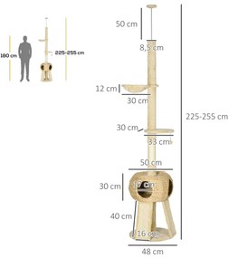 PEPU Škrabadlo pro kočky 1 kočičí jeskyně, 1 houpací síť pro kočky, 1 lehací plocha,