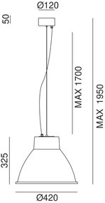 Il Fanale Industriální závěsné svítidlo LOFT s kabelem ø 420 mm
