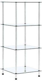 4patrová police průhledná 40 × 40 × 100 cm tvrzené sklo 249505