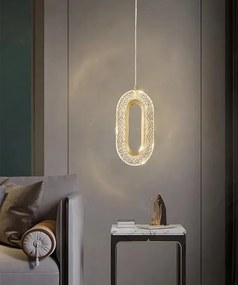 Závěsný LED křišťálový lustr G113-1CP zlatý/neutrální bílá