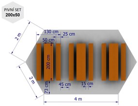 NŮŽKOVÝ PARTY STAN 2x2x4 m TENTino BIG HEXAGON Barva: 5A - ŠEDÁ