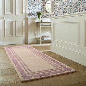 Flair Rugs, Ručně všívaný běhoun Lois Scallop Purple, 80x230, fialová, chodba / předsíň