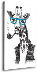 Wallmuralia Vertikální Foto obraz na plátně Žirafa v brýlích 50x100