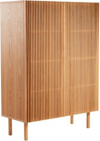Skříňka v dekoru jasanu s dírou na kabely v přírodní barvě 100x140x45 cm Sion – Jotex