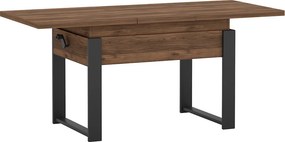 Rozkládací polohovací konferenční stolek HOGO 3v1 | 120-157x62,5-74,5x67 cm | síla horní desky 32 mm | ořech/černé nohy