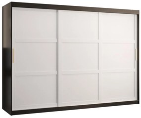 Šatní skříň Ramiro 1 | 250 cm | černá/bílá