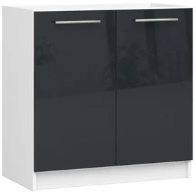 Kuchyňská skříňka OLIVIA S80 - bílá/grafit lesk