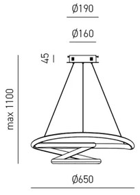 Gea Luce DIVA S G BIANCO - LED Stmívatelný lustr na lanku DIVA LED/44W/230V bílá