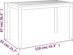 Zahradní stůl 110 x 55 x 67 cm masivní akáciové dřevo 319718