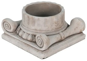 Cementový květináč ve tvaru hlavice antického sloupu Dórský – 21x21x11 cm
