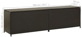 vidaXL Marketos Zahradní úložný box polyratan 200 x 50 x 60 cm hnědý