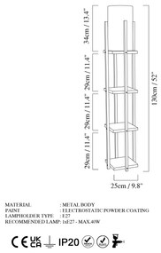 Opviq Stojací lampa Shelf Lamp - 8111, Černá