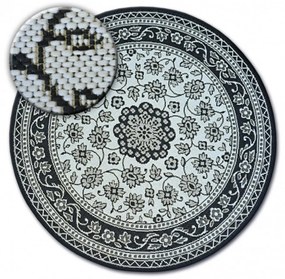 Kusový koberec Ornament černý kruh 120cm