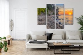 Vícedílný obraz Západ Slunce U Baltského Moře V Gdyni Nedostatek Nedostatek Přírodní plátno 160x120