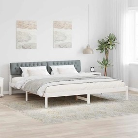 Rám postele s čelo Bílá a světle šedá 200 x 200 cm 3394342