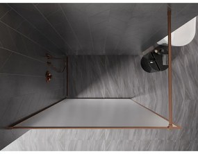 Mexen, Mexen Kioto-XF sprchová stěna s rámem 50 x 202 cm, matná 10 mm, broušená měď - 800-050-104-65-30-X