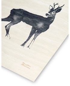 Obrázek na dřevěné kartě Deer 24x30 cm Teemu Järvi Illustrations