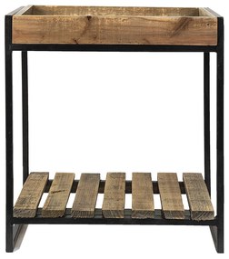 Kovovo-dřevěný odkládací antik stolek Virgio - 40*22*43 cm