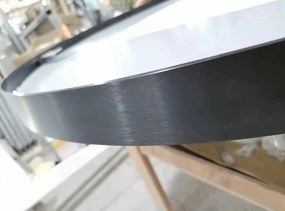 Erga Charlotte, kulaté LED zrcadlo 70cm, černý kovový rám, 1610 lm, 6500K, přední boční osvětlení, ERG-V01-204-7070-BK