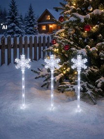 Sinsay - Sada zapichovacích LED zahradních světel s motivem hvězdičky 3 pack - krémová