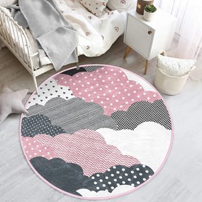 Růžovo-šedý dětský koberec ø 80 cm Comfort – Mila Home