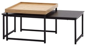 Bruxxi Konferenční stolek Love (SADA 2 ks), 110 cm, černá
