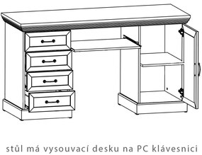 ROYAL r | psací stůl B1 | 147 cm | borovice nordická