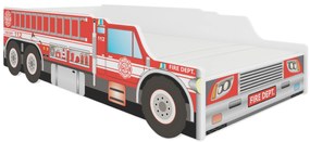 ADRK Postel FIRE TRUCK, CH-Fir-Tru-160-E060, 160x80 cm s matrací, červená