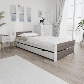 Postel IKAROS DOUBLE 80 x 200 cm, bílá/dub lanýž Rošt: Bez roštu, Matrace: Matrace Coco Maxi 20 cm