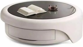 LuxuryForm DESIGN Konferenční stolek DELUX 80 / 75 cm –  bílý (set 2 ks)