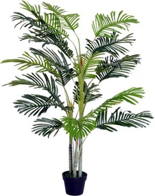 Umělá palmová palma Outsunny Velká 150 cm, Umělá rostlina, Umělá palma, Plastové umělé rostliny v květináči, Napodobenina rostliny pro obývací pokoj,