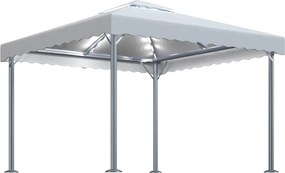 Altán se světelnými LED řetězy 300 x 300 cm krémový hliník 3070342