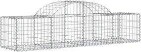 vidaXL Klenuté gabionové koše 10 ks 200x50x40/60 cm pozinkované železo [3146265]