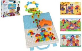 TEDDIES 3D stavebnice s vrtačkou v kufříku / 227 dílků / od 3 let