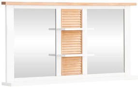 furniture-nabytek.cz - Masivní koupelnové zrcadlo Caprino z borovice, lakované, bílé/hnědé – 140×70 cm