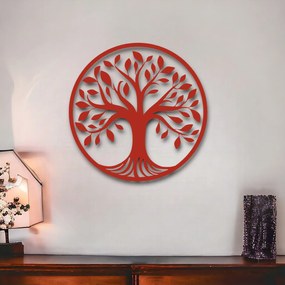 Strom života 13 - kovový obraz na zeď Velikost: 100cm, Barva: Red
