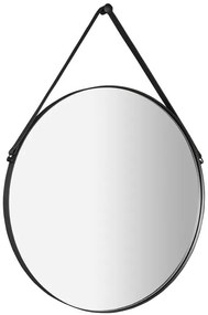 Sapho ORBITER kulaté zrcadlo s koženým páskem ø 60cm, černá mat - ORT060