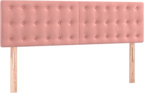 Box spring postel s matrací růžová 140x200 cm samet 3127738