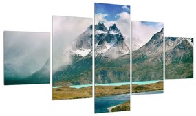 Obraz horské krajiny s řekou (125x70 cm)