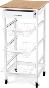 Regál, mdf, bílá, DR-043