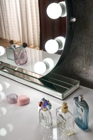 Stolní kosmetické zrcadlo Torano s LED osvětlením bílé/stříbrné