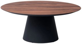 OnaDnes -20% Hnědý dubový konferenční stolek Marco Barotti 90 cm s matnou černou podnoží