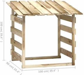 Pergola se střechou 100 x 90 x 100 cm impregnované borové dřevo 318379