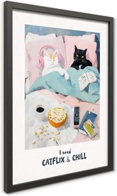 Tištěný obraz s rámem 30x40 cm Catflix – Styler