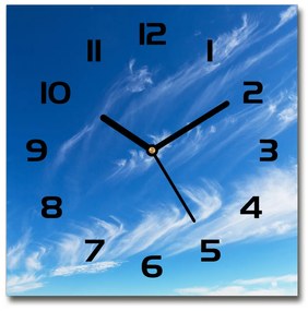 Wallmuralia Skleněné hodiny čtverec Modrné nebe 30x30 cm