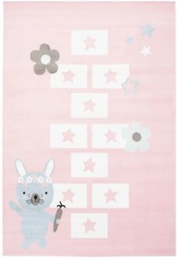 Chemex Dětský koberec skákací panák s králíčkem, 2 barvy, různé rozměry Barva: růžová, Rozměr: 80x150cm