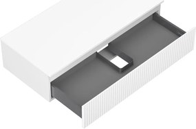Mexen Rivel, koupelnová skříňka 100 cm s horní částí, 1 zásuvka, drážkovaná, bílá matná, 91A20-10023-1-BFC01